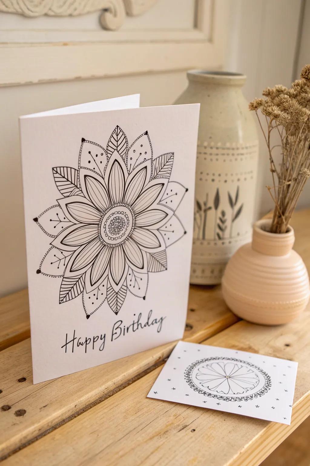 17+ Creative Zentangle Birthday Card Ideas - Casolia