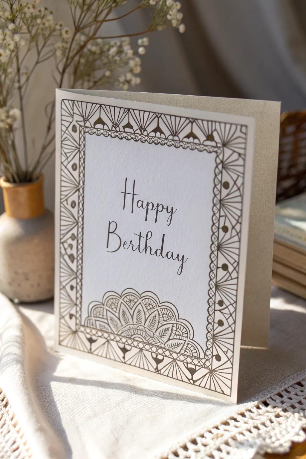 17+ Creative Zentangle Birthday Card Ideas - Casolia