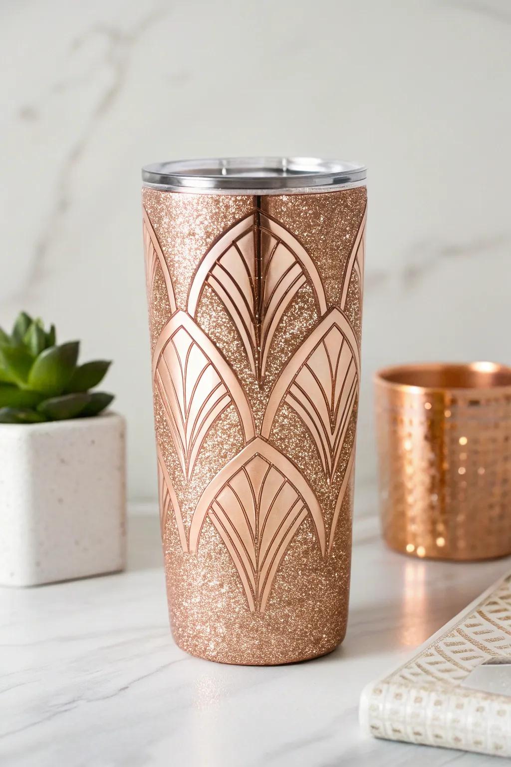 20+ Stunning Rose Gold Glitter Tumbler Ideas - Casolia