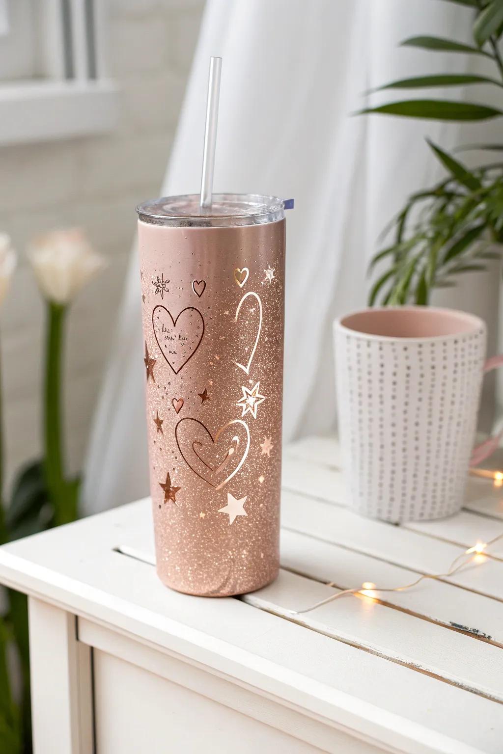 20+ Stunning Rose Gold Glitter Tumbler Ideas - Casolia