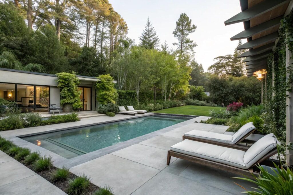 13+ Inspiring Concrete Pool Deck Ideas