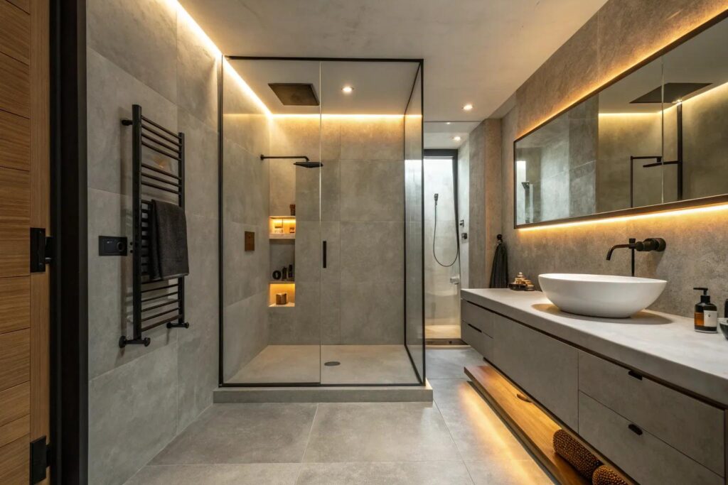 18+ Inspiring Modern Concrete Shower Ideas