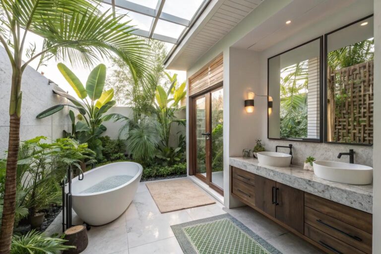 14+ Stylish Small Pool House Bathroom Ideas