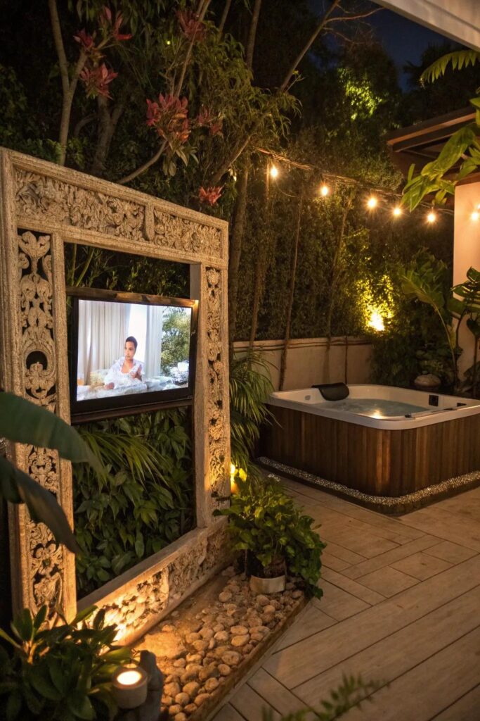 16+ Creative Ideas for a Cozy Hot Tub TV Setup