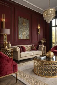 17+ Stunning Ideas for Dark Red Living Room Walls