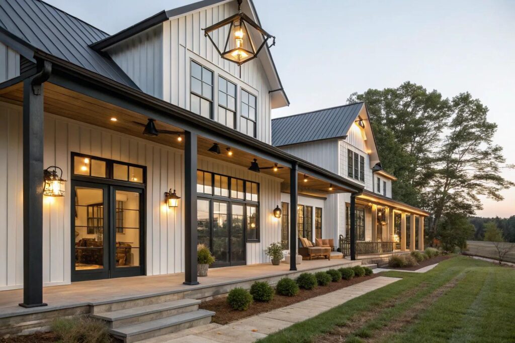 22+ Stylish Farmhouse Exterior Lighting Ideas