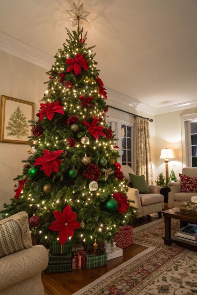 20+ Creative Poinsettia Christmas Tree Ideas