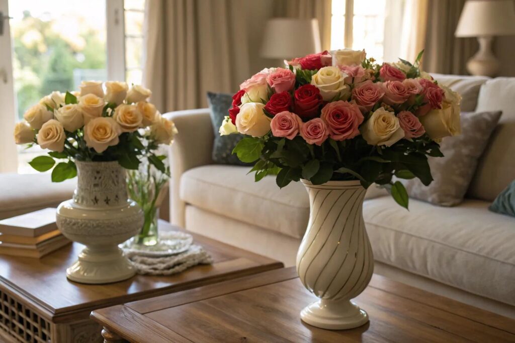 21+ Charming Rose Arrangement Ideas for Vases