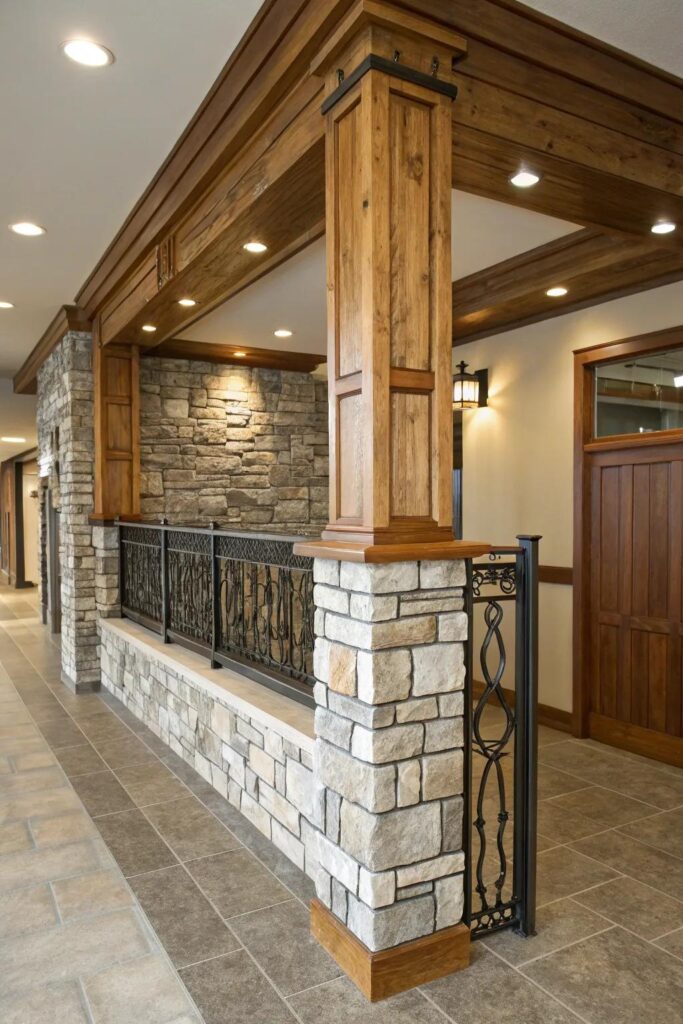 5+ Stylish Half Wall with Column Decor Ideas