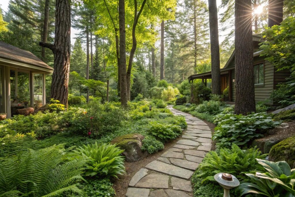 16+ Inspiring Backyard Forest Landscape Ideas