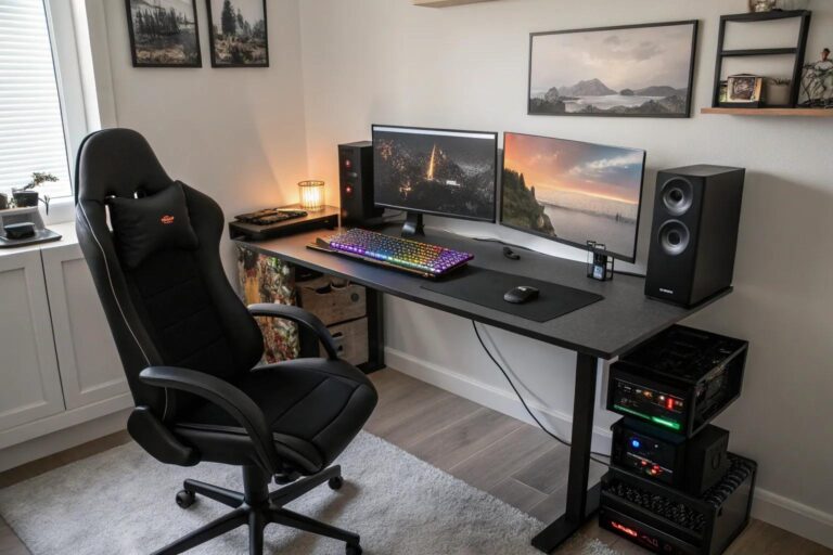15+ Sleek Black Gaming Setup Ideas