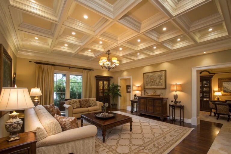 15+ Stunning Coffered Ceiling Ideas for 8 Ft Ceilings
