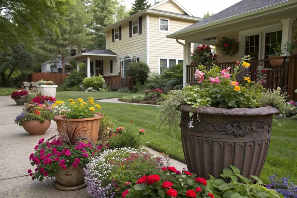 19+ Creative Front Yard Container Garden Ideas