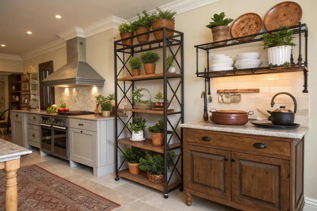 16+ Creative Kitchen Bakers Rack Decorating Ideas