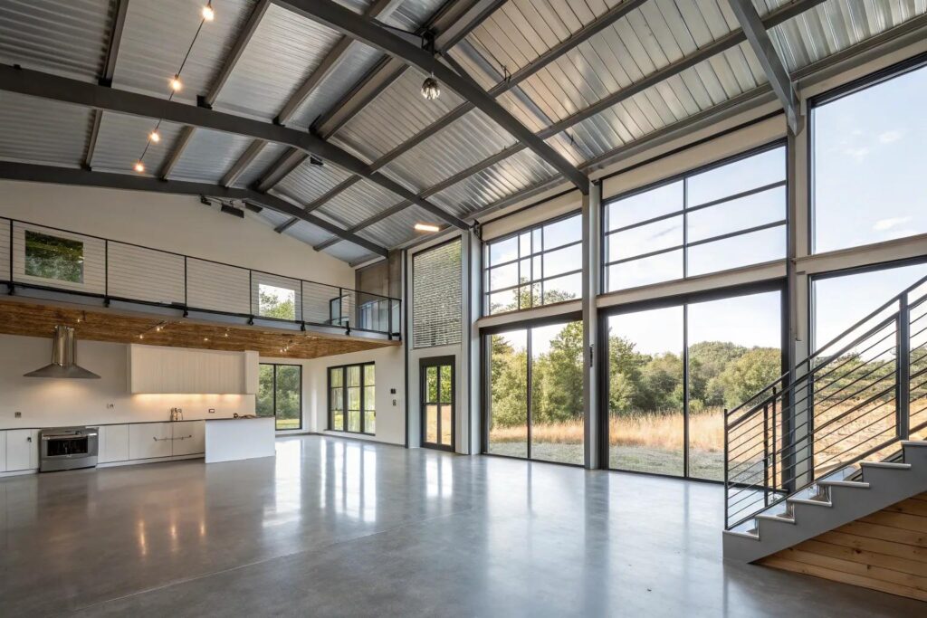 18+ Inspiring Metal Building Homes Interior Ideas