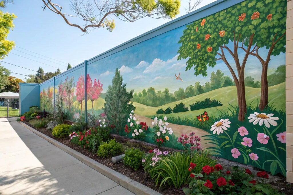 17+ Inspiring Painted Outdoor Wall Mural Ideas