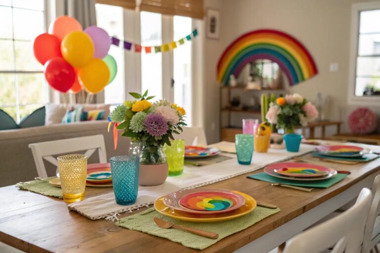 18+ Vibrant Rainbow Table Decoration Ideas