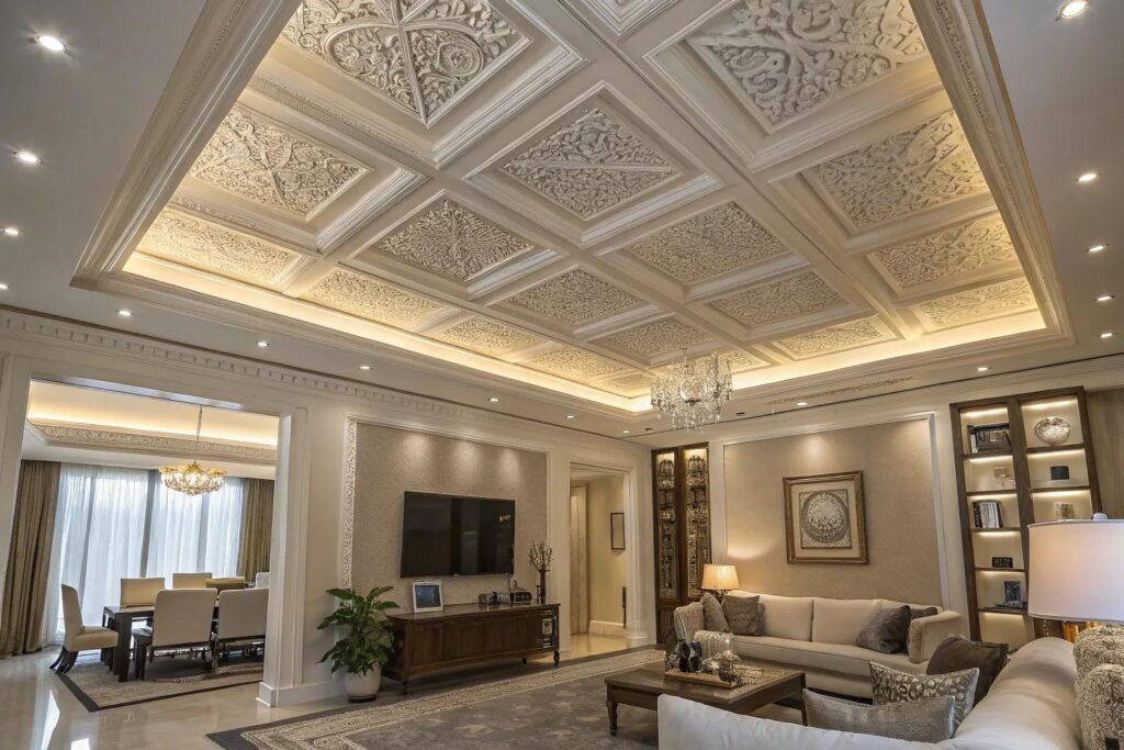 20+ Simple Coffered Ceiling Ideas for Elegance