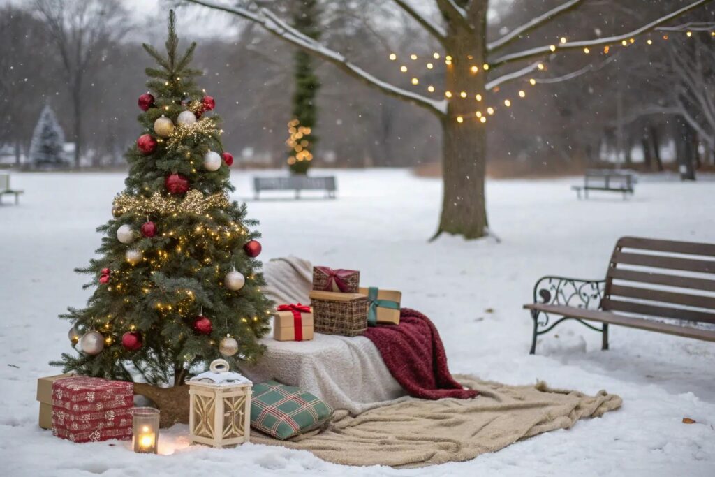 18+ Simple Outdoor Christmas Mini Session Ideas