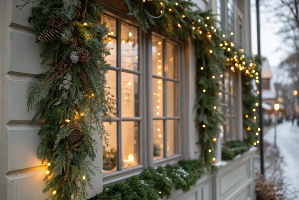 19+ Charming Window Garland Ideas to Brighten Your Home