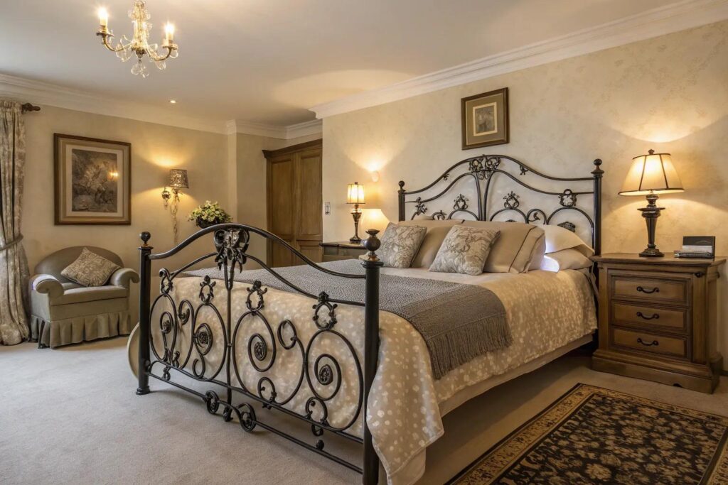 16+ Stylish Black Wrought Iron Bed Decor Ideas