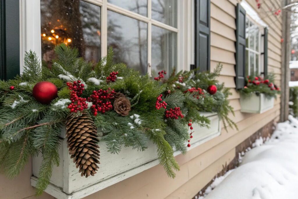 20+ Festive Christmas Window Box Ideas