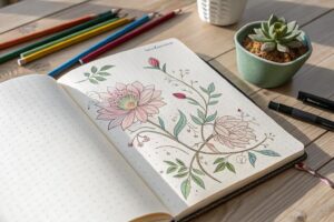 17+ Inspiring Flower Bullet Journal Ideas