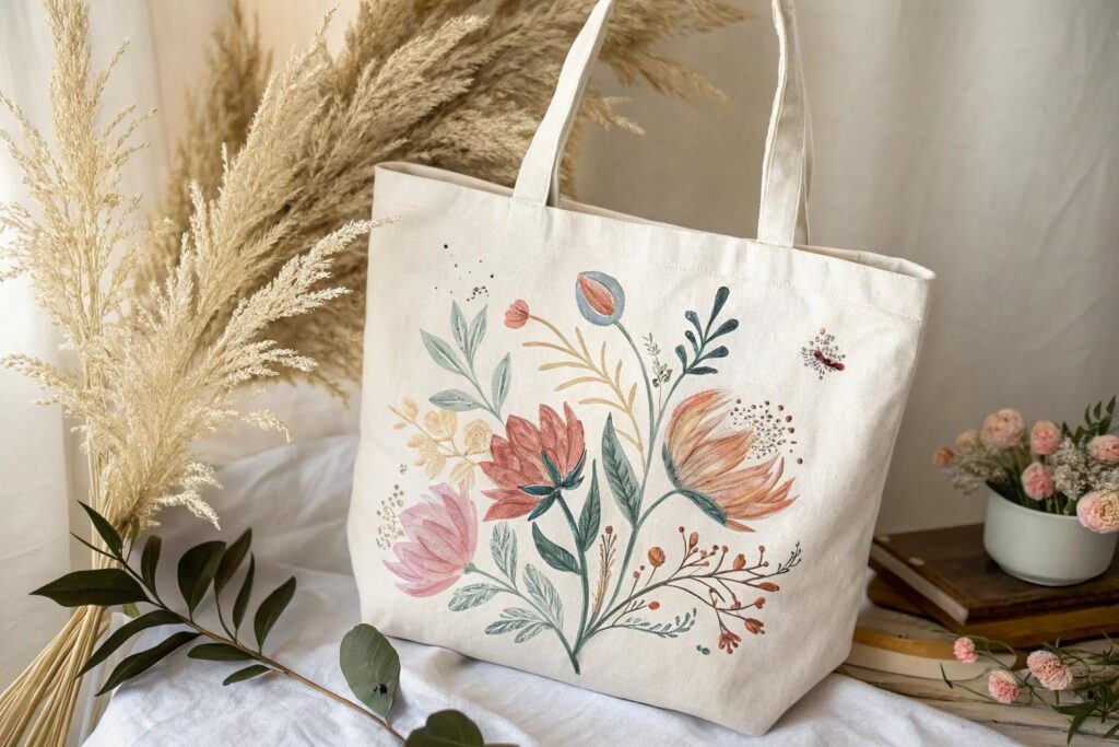 13+ Creative Flower Tote Bag Painting Ideas