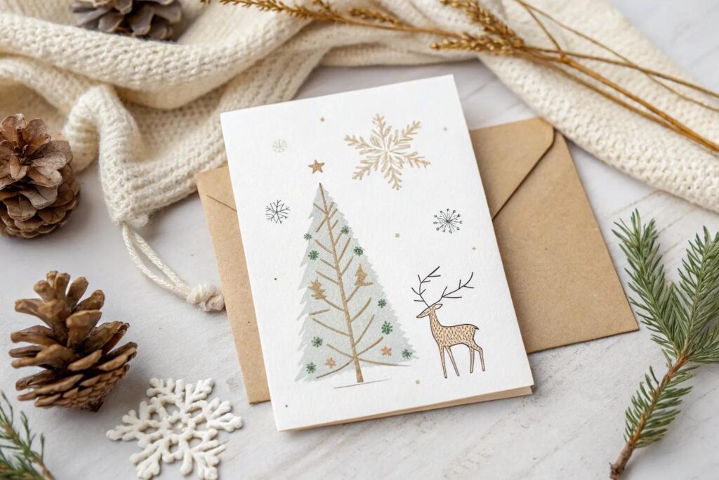 17+ Creative Hand Drawn Christmas Card Ideas