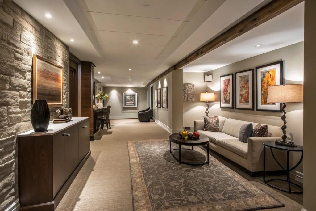 18+ Stylish Black Painted Basement Ideas