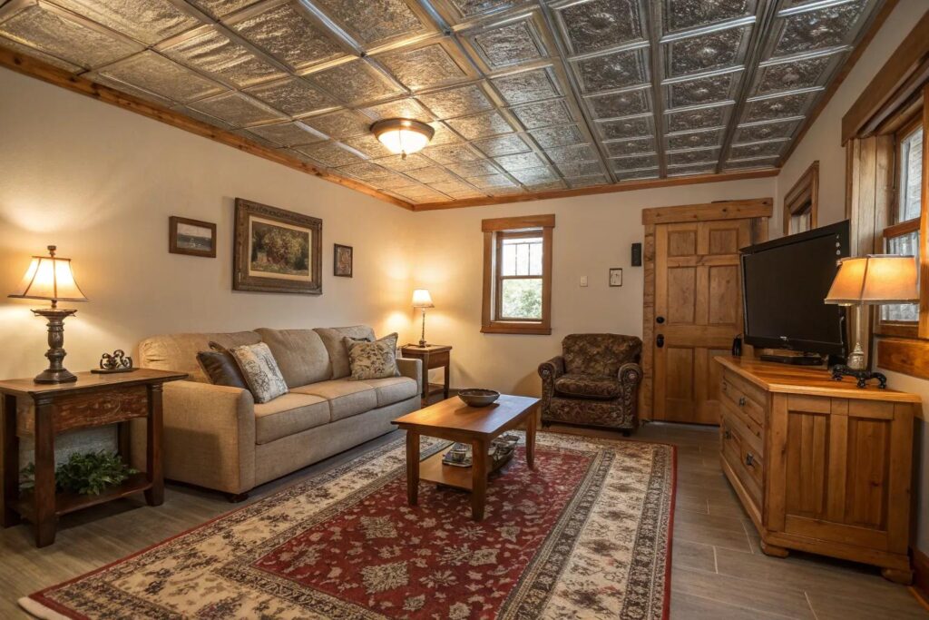 21+ Cozy Rustic Tin Ceiling Ideas for Your Home