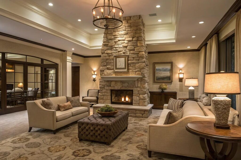 14+ Stunning Stacked Stone Fireplace Ideas