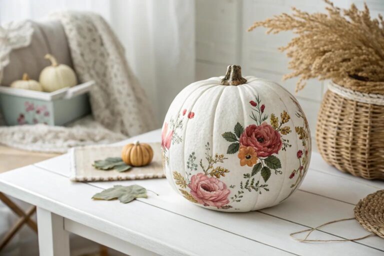 17+ Creative Decoupage Pumpkin Ideas with Napkins