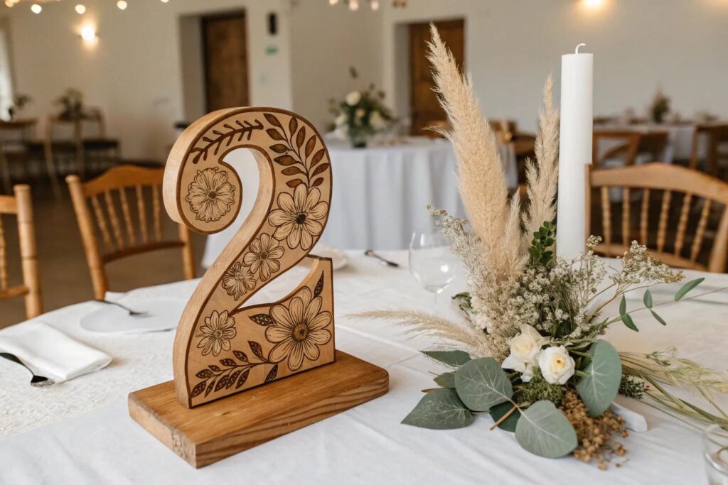 15+ Creative DIY Wedding Table Numbers Ideas