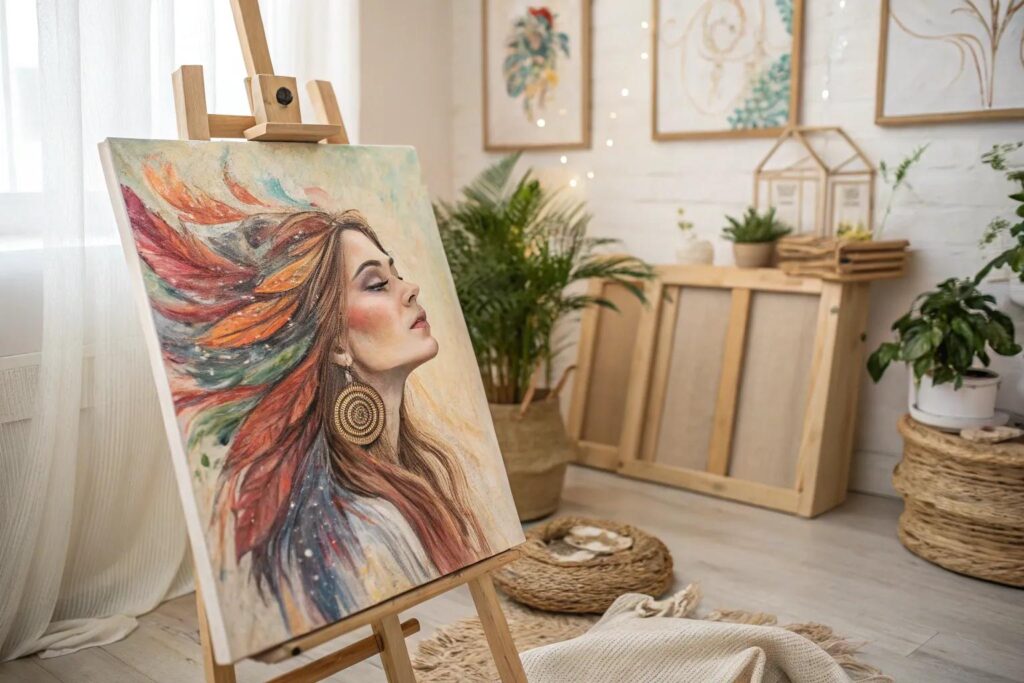5+ Creative Girl Painting on Canvas Ideas