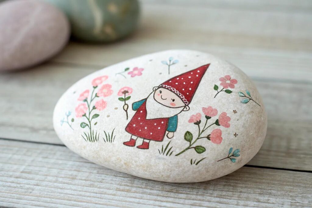 21+ Creative Gnome Rock Painting Ideas