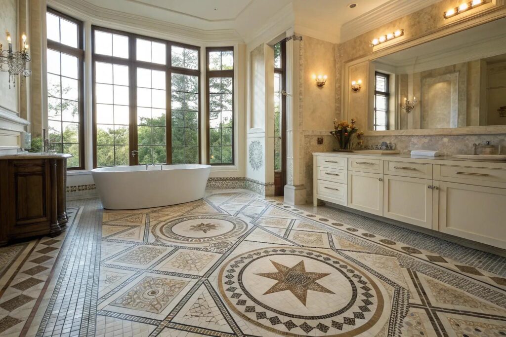 16+ Stunning Mosaic Floor Tile Ideas for Bathrooms
