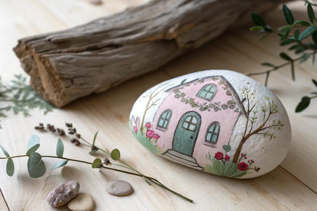 15+ Charming Painted Rock Houses Ideas