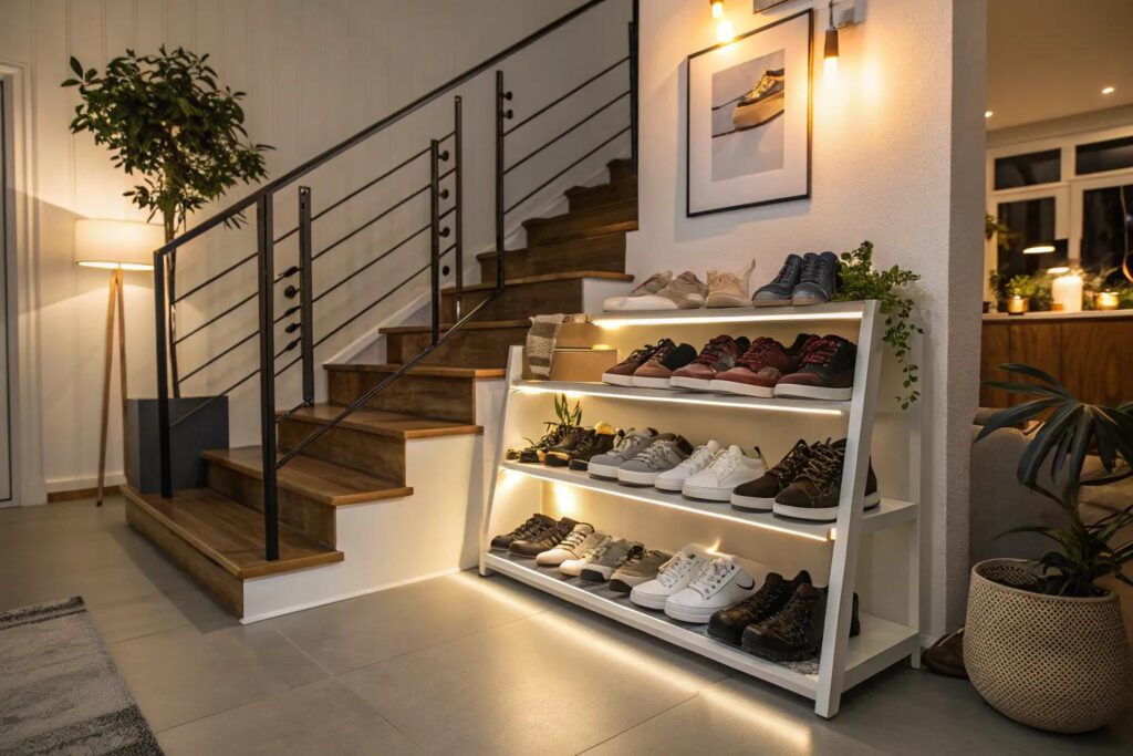 15+ Creative Stairs Shoe Rack Ideas