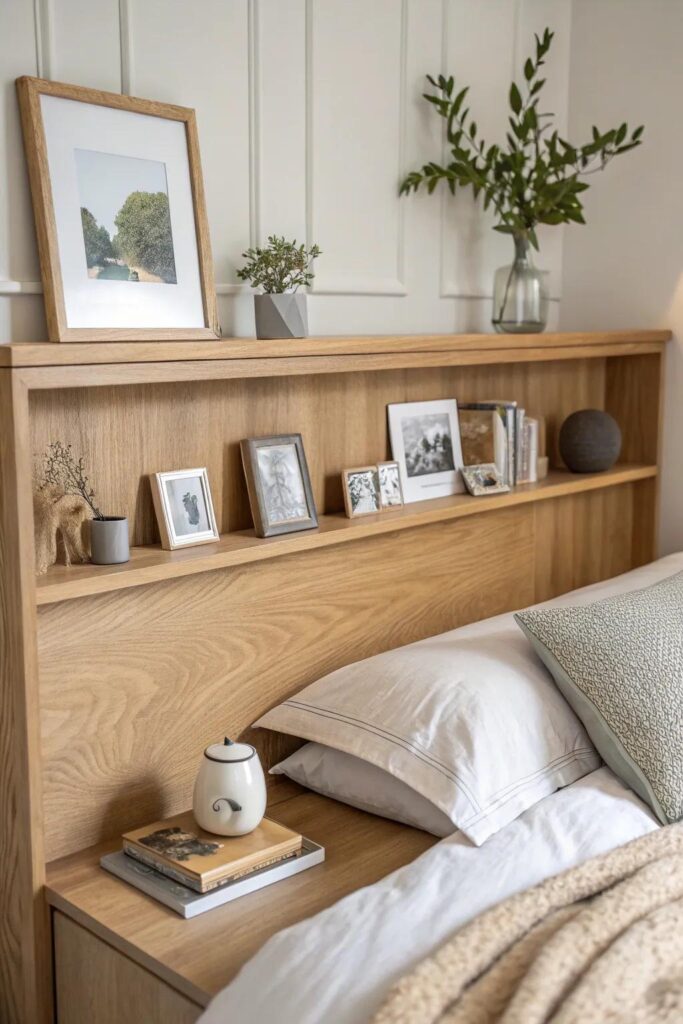 13+ Clever DIY Headboard with Shelf Ideas