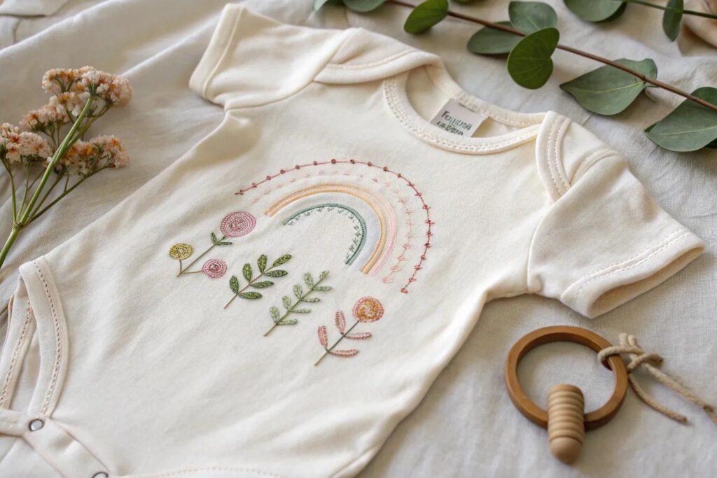 16+ Charming Baby Onesie Embroidery Ideas