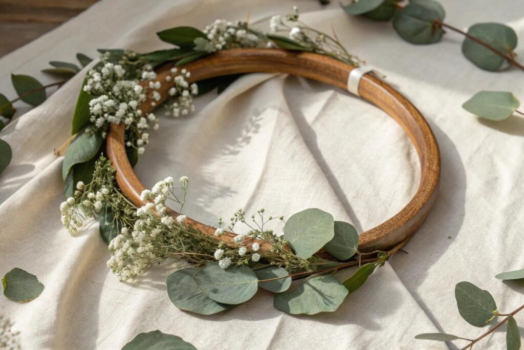 17+ Creative Wooden Wreath Ring Decorating Ideas