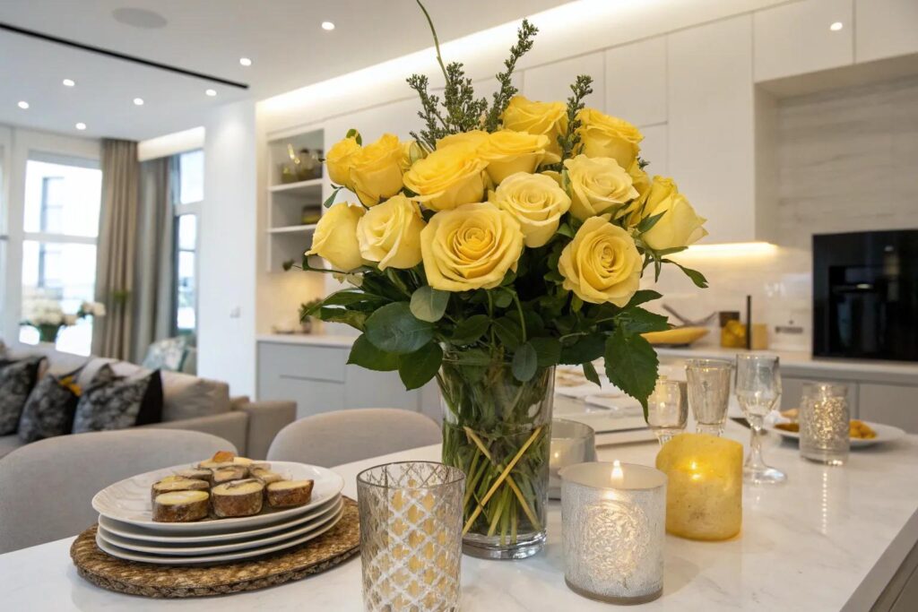 17+ Charming Yellow Roses Centerpiece Ideas