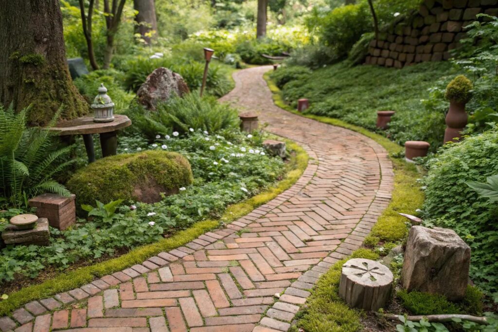 19+ Charming Brick Garden Path Ideas