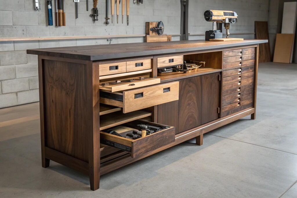 17+ Clever Under Workbench Storage Ideas