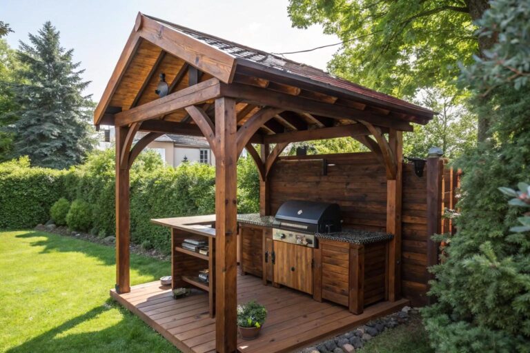 15+ Simple DIY Grill Shelter Ideas for Your Backyard